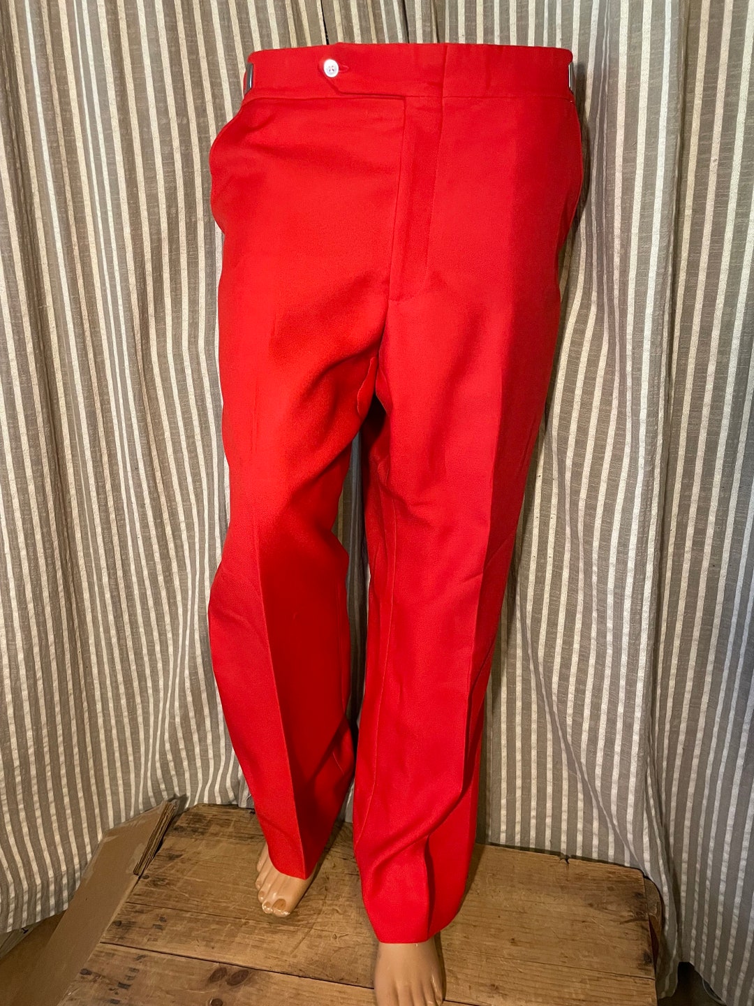 Vintage Bright Red Mens Slacks - Etsy