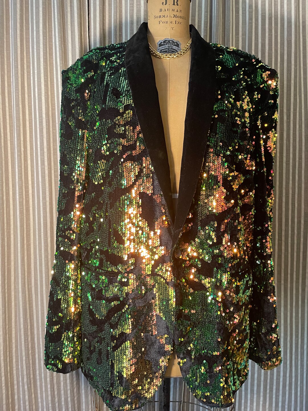 Mens Retro Sparkling Sequin Jacket - Etsy