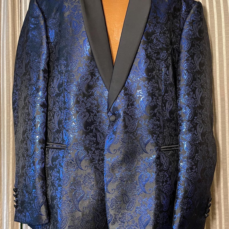 Blue Brocade Jacket - Etsy