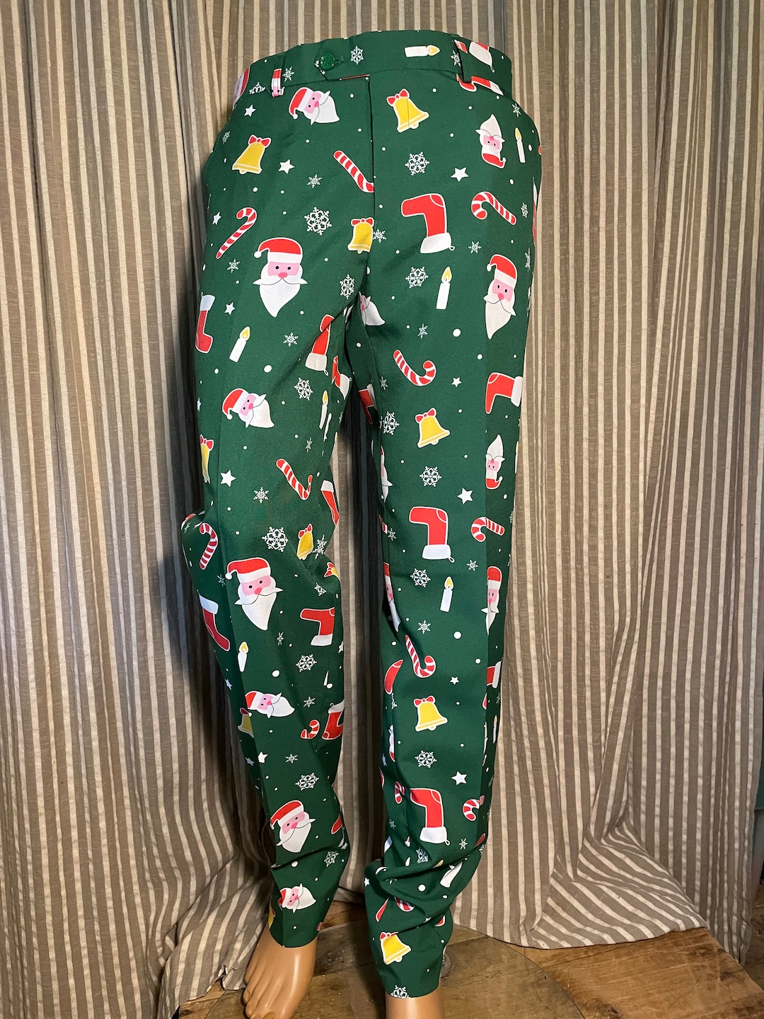 Retro Green Santa and More Christmas Party Pants - Etsy