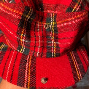 Red Plaid Wool Cap - Etsy