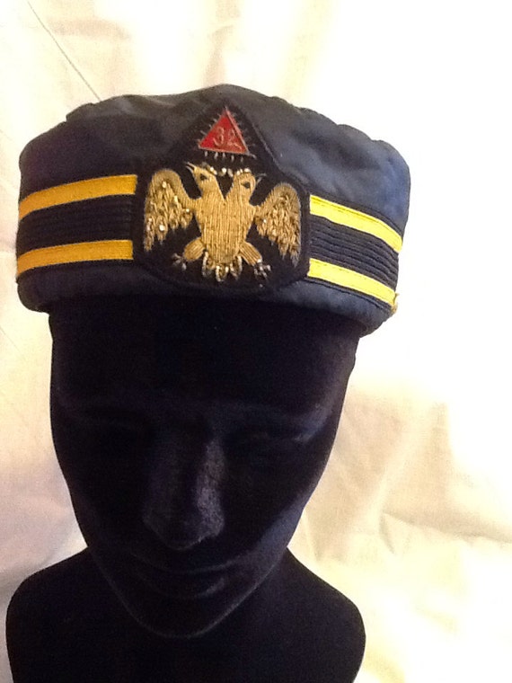 Scottish Rite Head Wear Mason 32' Cap Double Gold Eag… - Gem