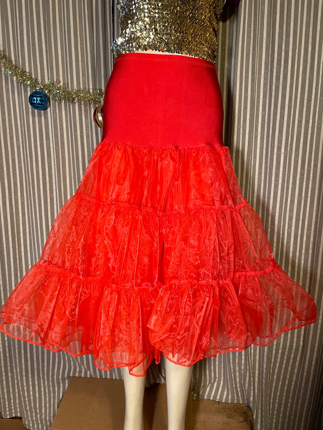 Red Vintage Tulle Petticoat - Etsy