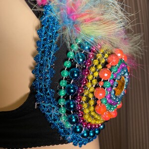 Costume Bra With Beads and Feather Embellishments - Etsy