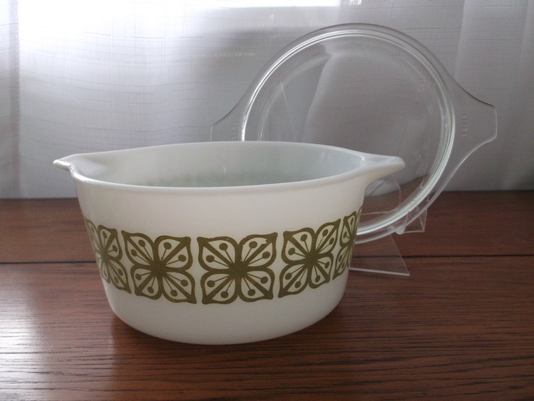 Vintage PYREX VERDE CASSEROLE Bowl/covered Baking Dish/baking Dish ...