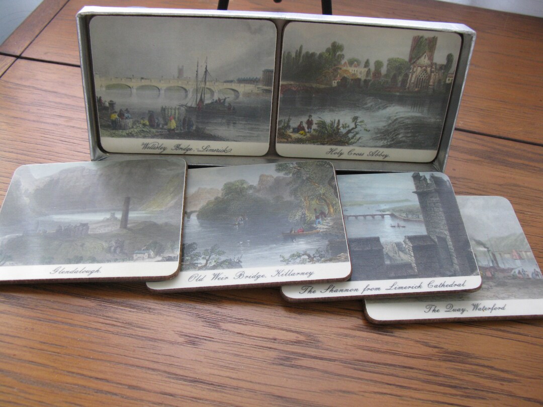 Vtg MELAMINE IRISH VIEWS Coasters/coaster Set/lady Clare Coasters ...