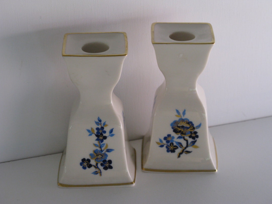 Vtg LENOX CANDLE Holders/pagoda Pattern/candlestick Holder/home Decor ...