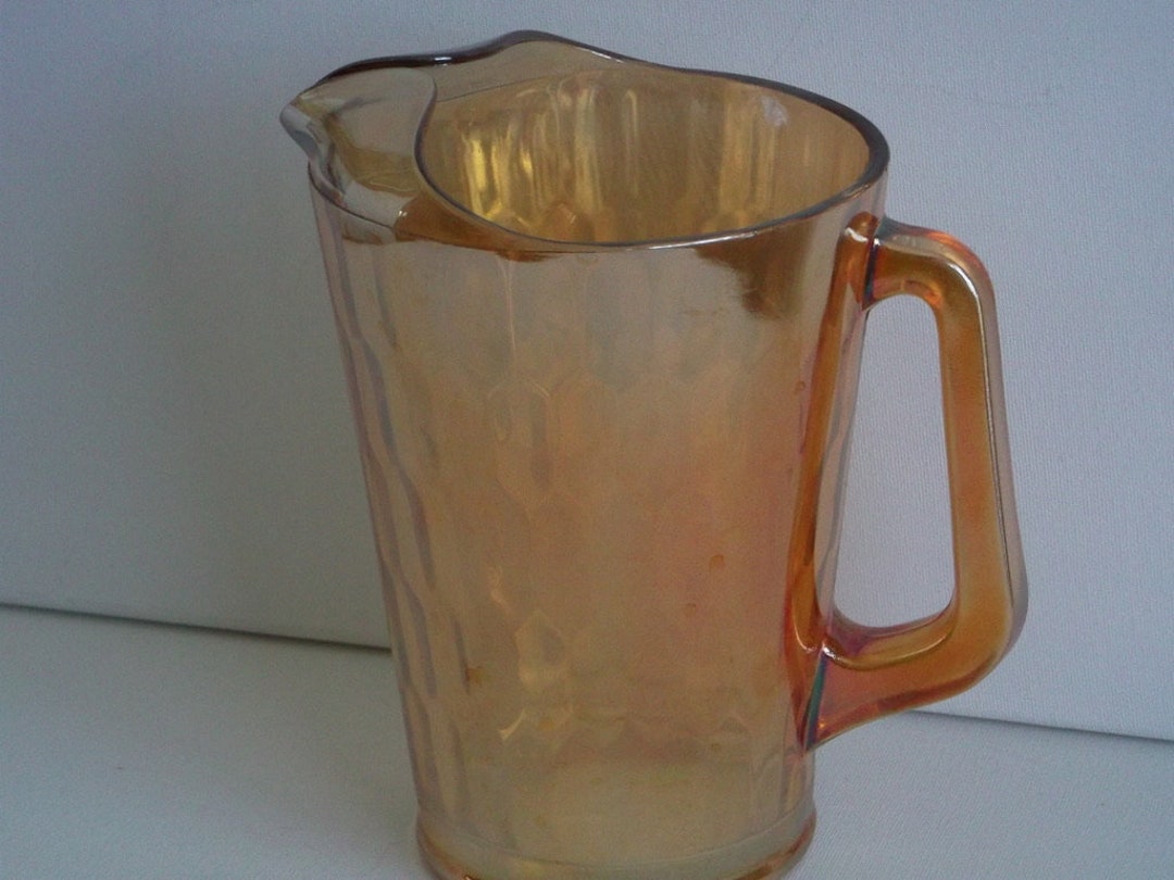 Fire King PEACH LUSTERWARE Pitcher/beverage Server/peach Luster Drink ...