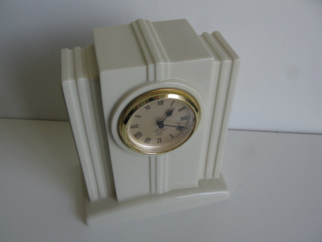 Vintage LENOX Timely Traditions ART DECO Clock/lenox Porcelain Clock ...