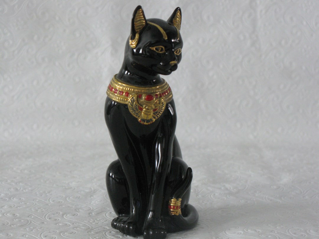 LENOX PORCELAIN EGYPTIAN Cat Figurine/black Cat Figurine/lenox ...