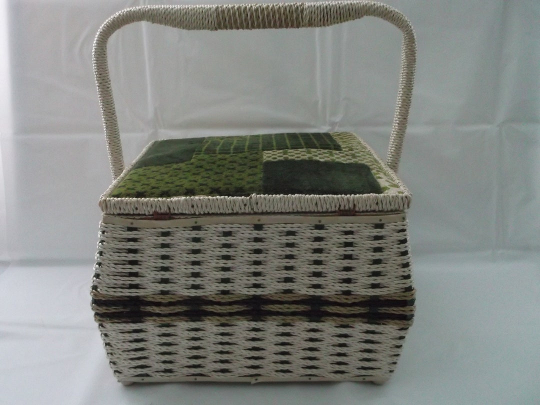 Vintage SINGER SEWING Basket/wicker Baskets/sewing Baskets/storage ...