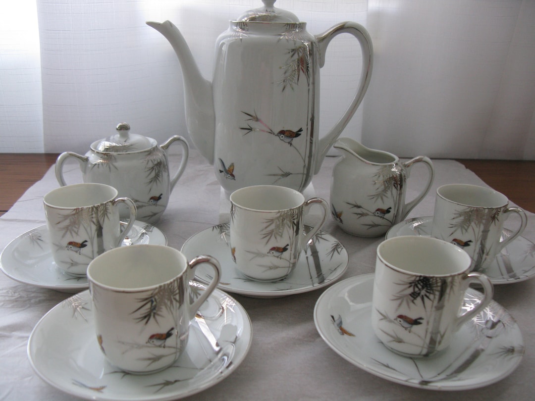 Vintage HAYASI GHOST GEISHA'S Egg Shell China Tea Service/service for 5 ...