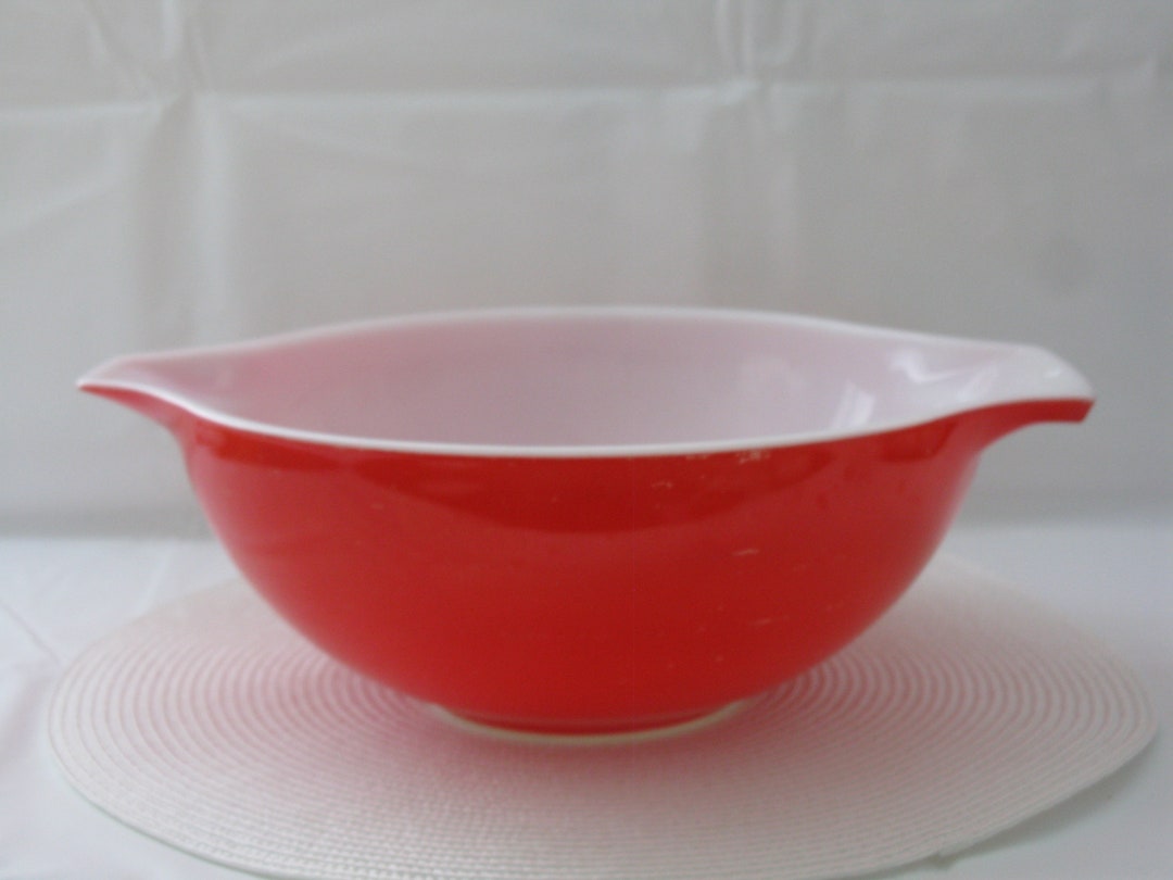 Vtg PYREX Red FRIENDSHIP CINDERELLA Bowls/ovenware Dish/bright Red ...