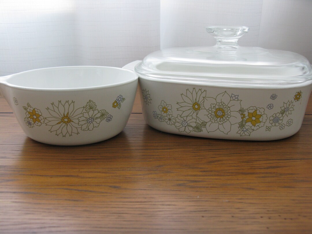 Vintage CORNINGWARE FLORAL BOUQUET Casserole/sauce Pans/retro Cookware ...