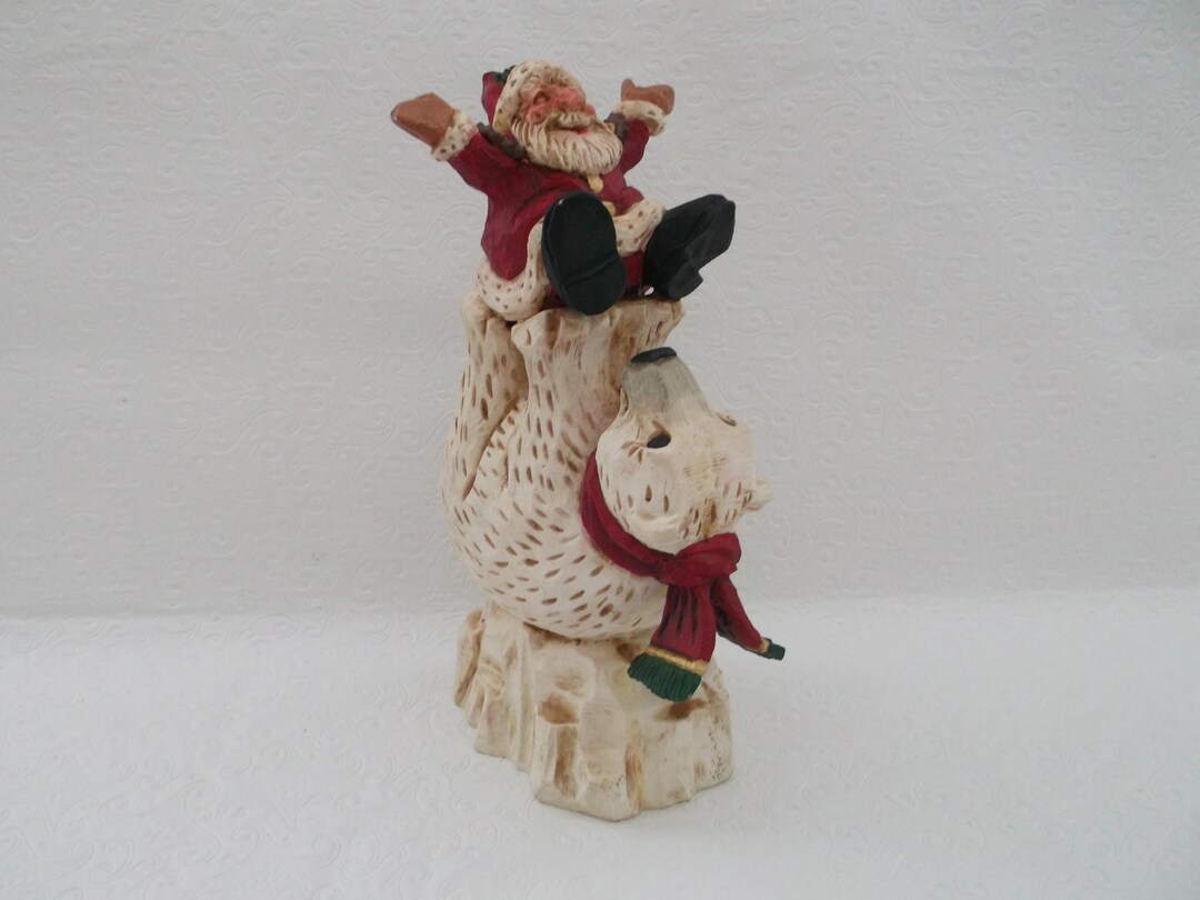 Vintage 1997 DAVID FRYKMAN PORTFOLIO Collectable Santa on a Polar Bear ...