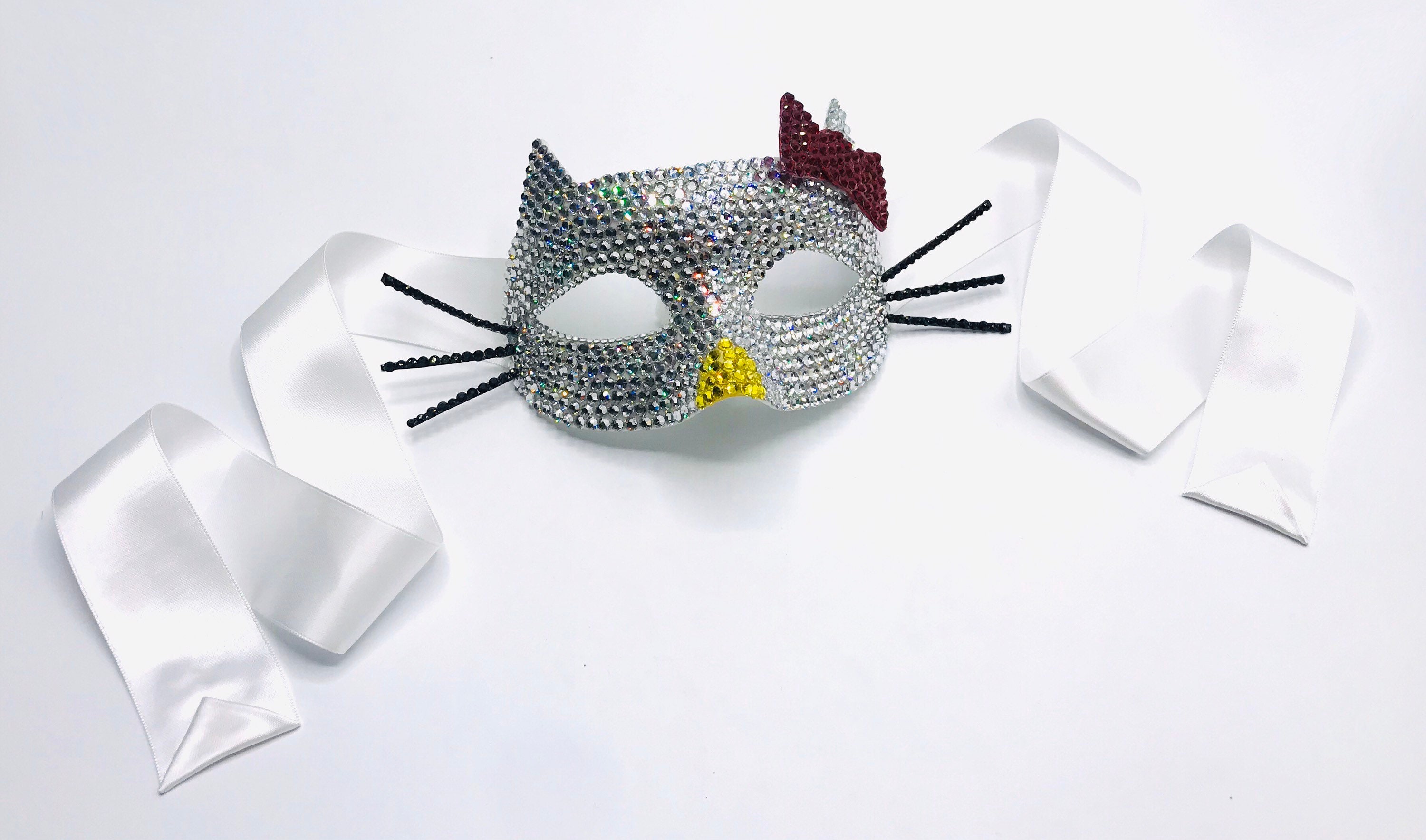 Kitty Face Swarovski Crystal Masquerade Mask (RED) - Etsy