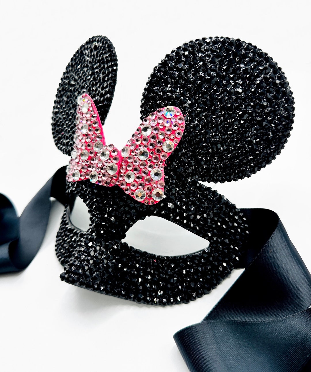 Mouse Rhinestone Masquerade Mask (PINK) - Etsy