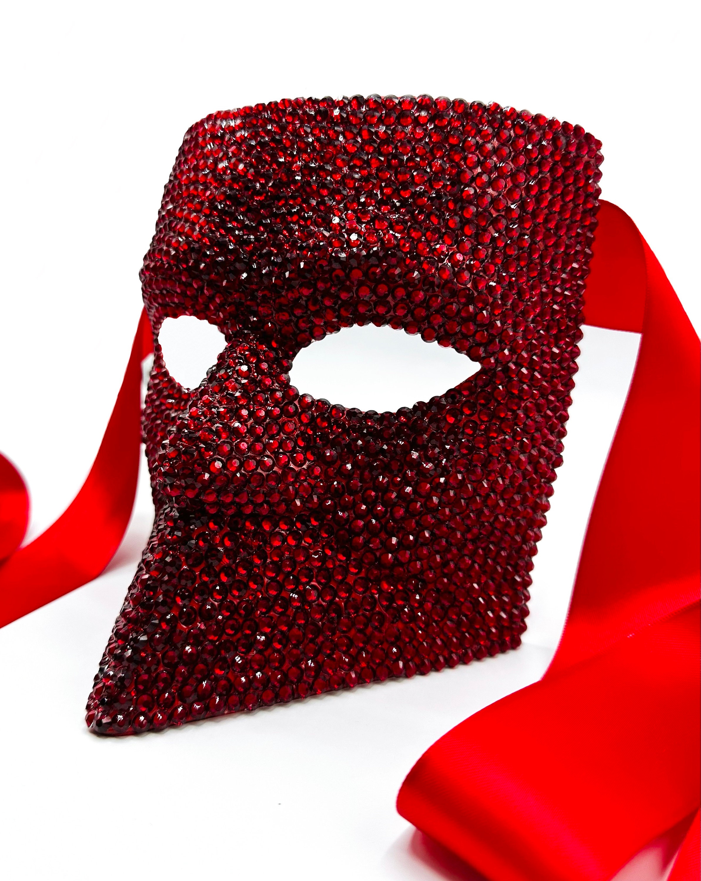 Eyes Wide Shut Ruby Red Glass Crystal Men's Bauta Masquerade Mask - Etsy