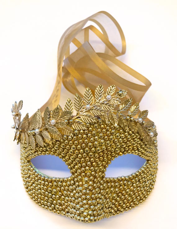 Golden Greek Pearls Masquerade Mask | Etsy