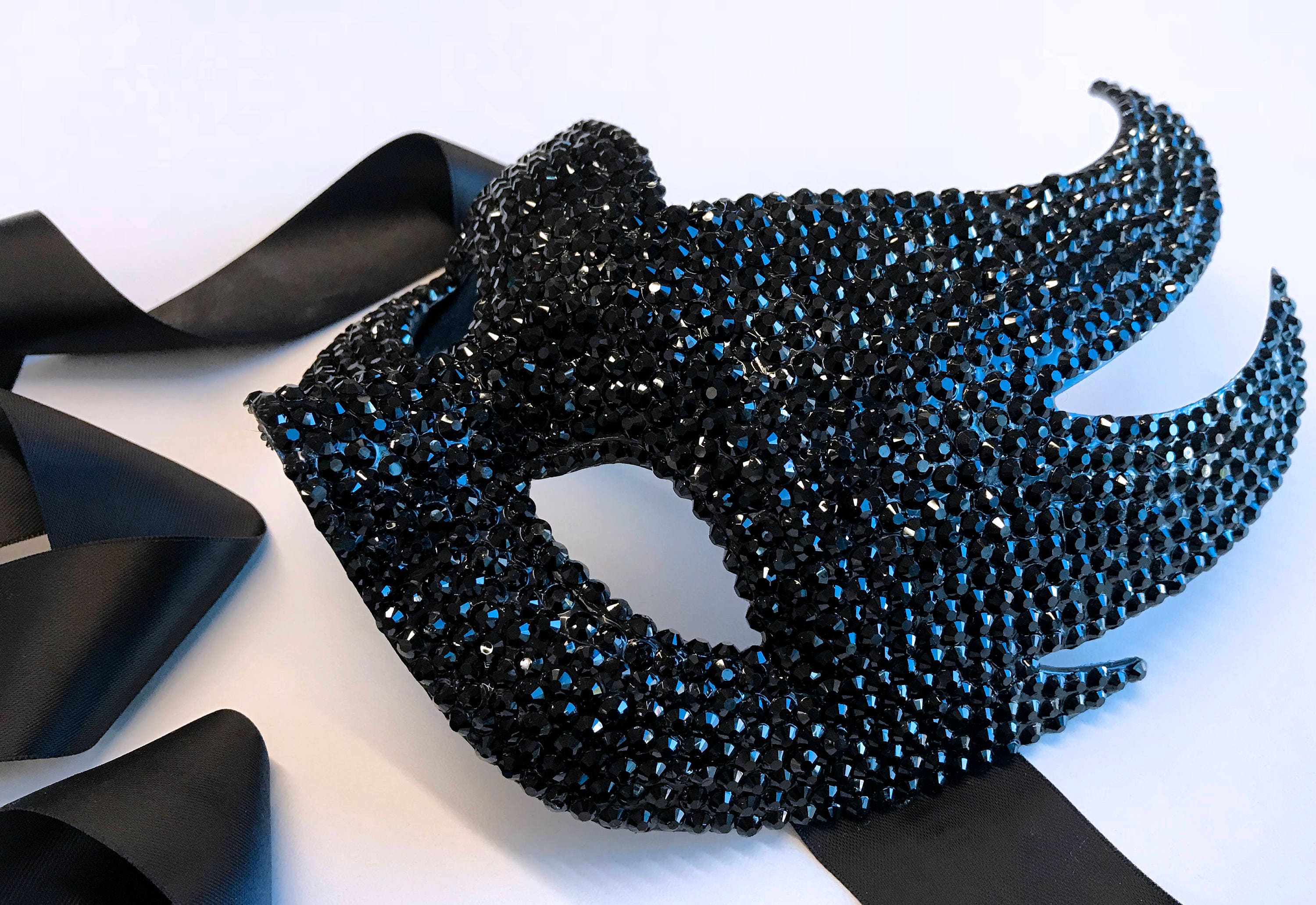 Onyx Flame Masquerade Mask - Etsy