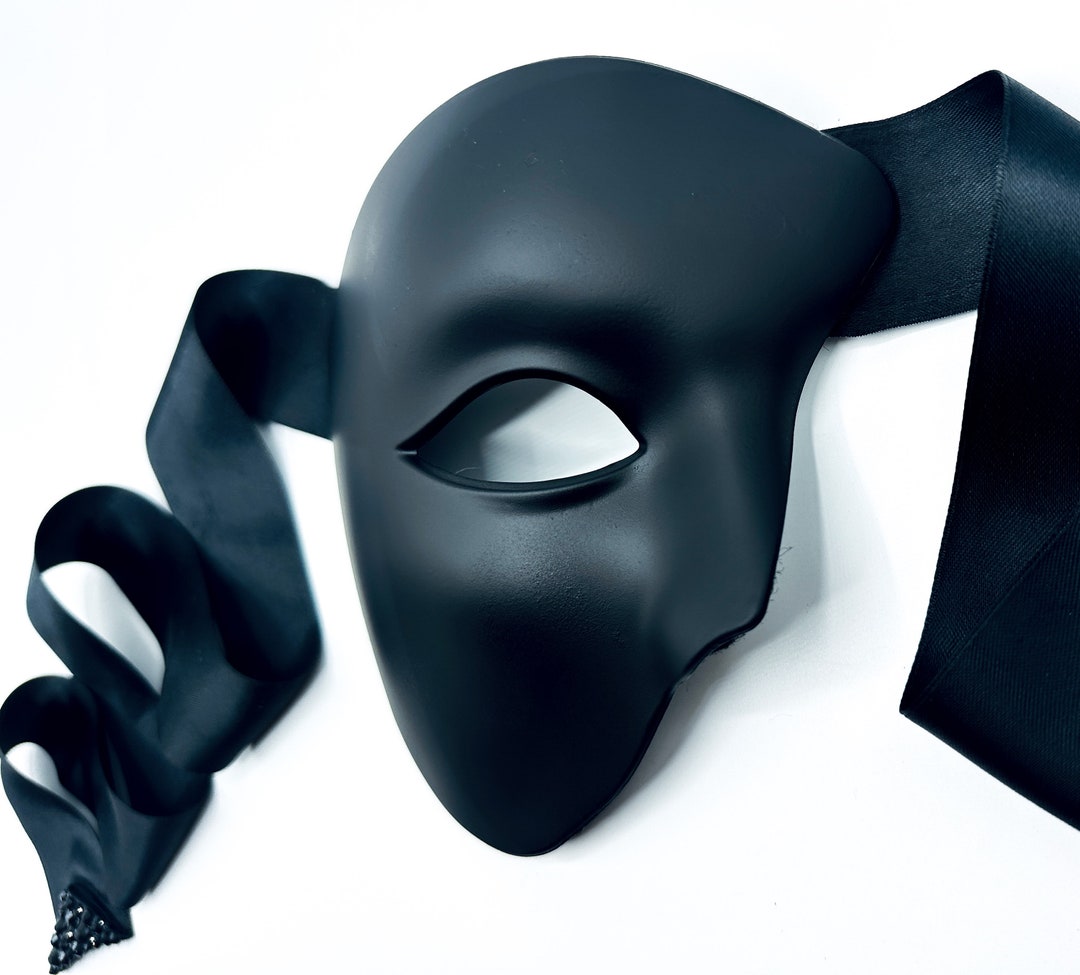 Phantom's Lair Matte Black Masquerade Mask - Etsy
