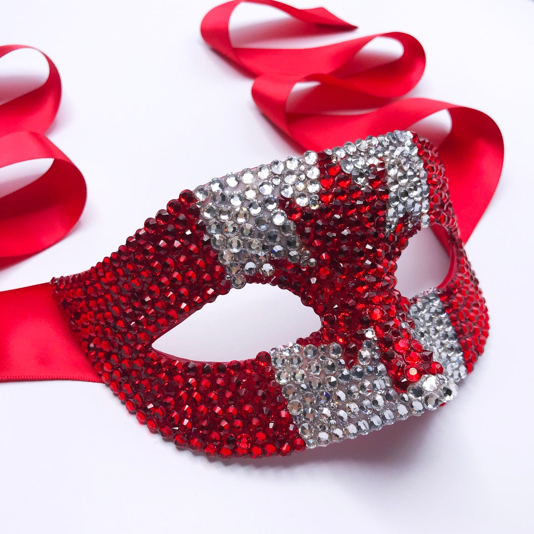 Canadian Flag Swarovski Crystal Masquerade Mask - Etsy