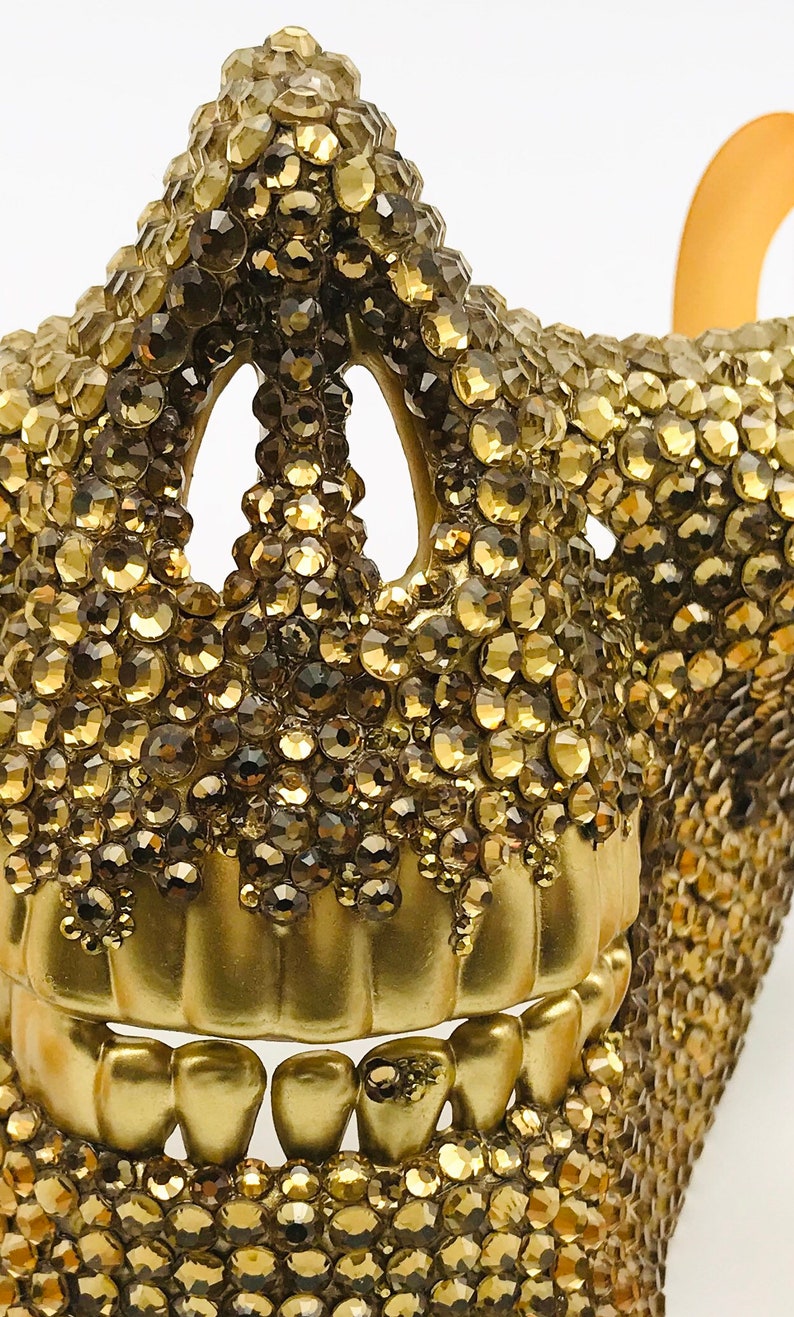 Treasure Island Gold Crystal Half Face Skull Masquerade Mask - Etsy