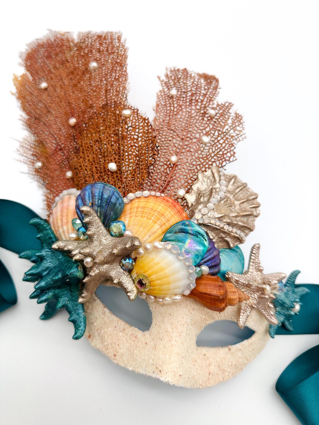 Caribbean Siren Sand & Seashell Masquerade Mask - Etsy