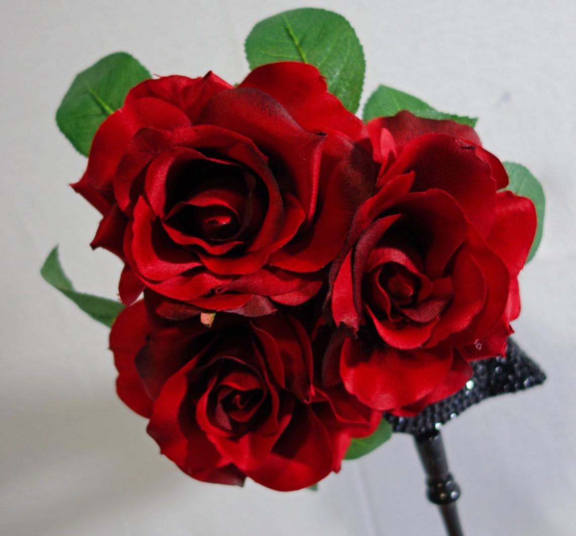 Flamenco Fiesta! (handled) Ruby Red Roses & Black Crystals Masquerade ...