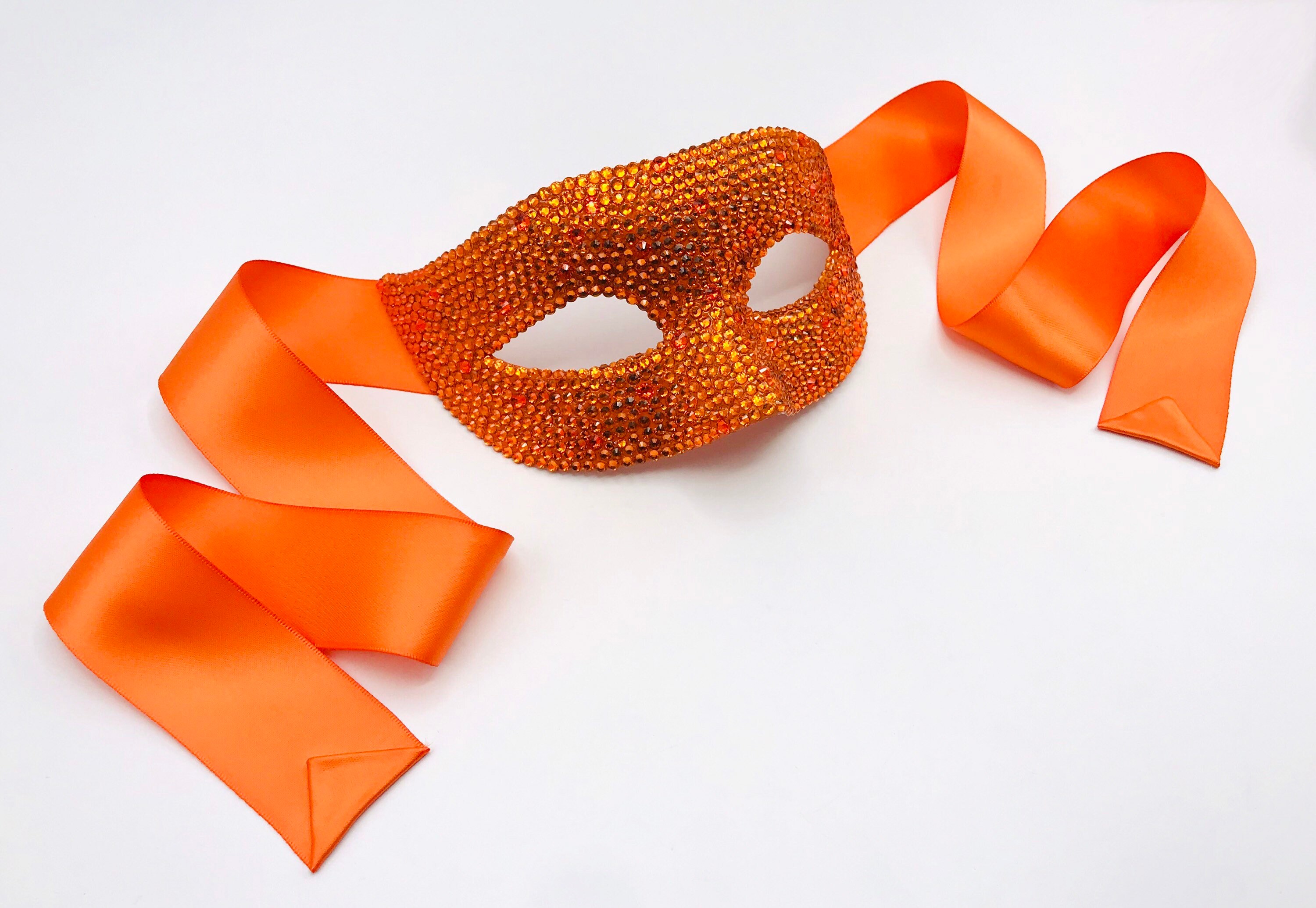 Orange POP Swarovski Crystal Masquerade Mask - Etsy