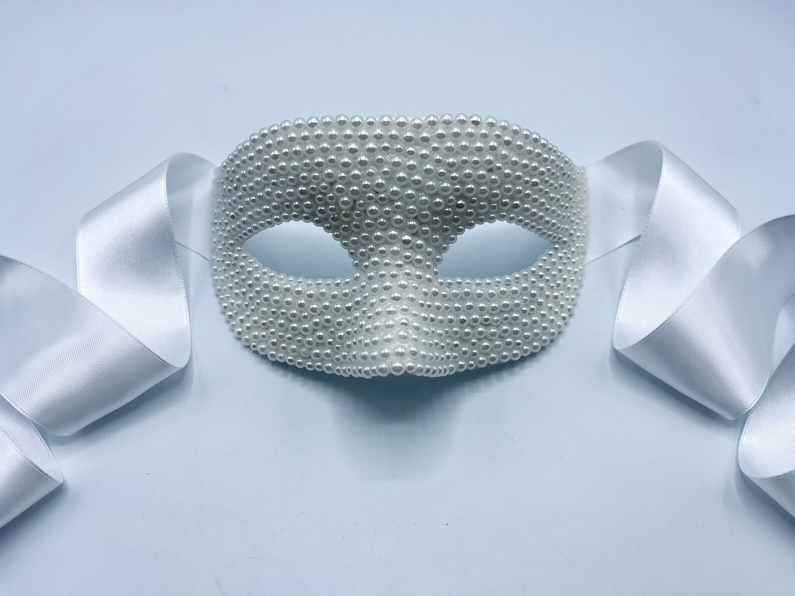 Pearlized White Masquerade Mask - Etsy