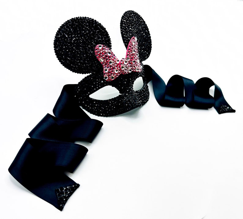 Mouse Rhinestone Masquerade Mask (PINK) - Etsy