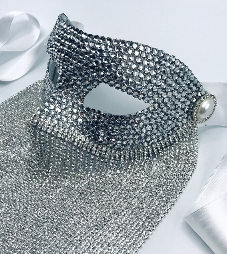 Diamond Sky Veiled Swarovski Crystal Masquerade Mask - Etsy