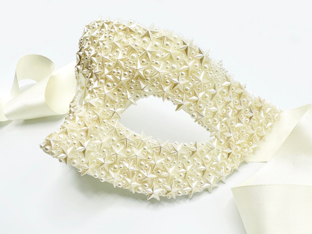 Starry Skies Ivory Pearls Masquerade Mask - Etsy