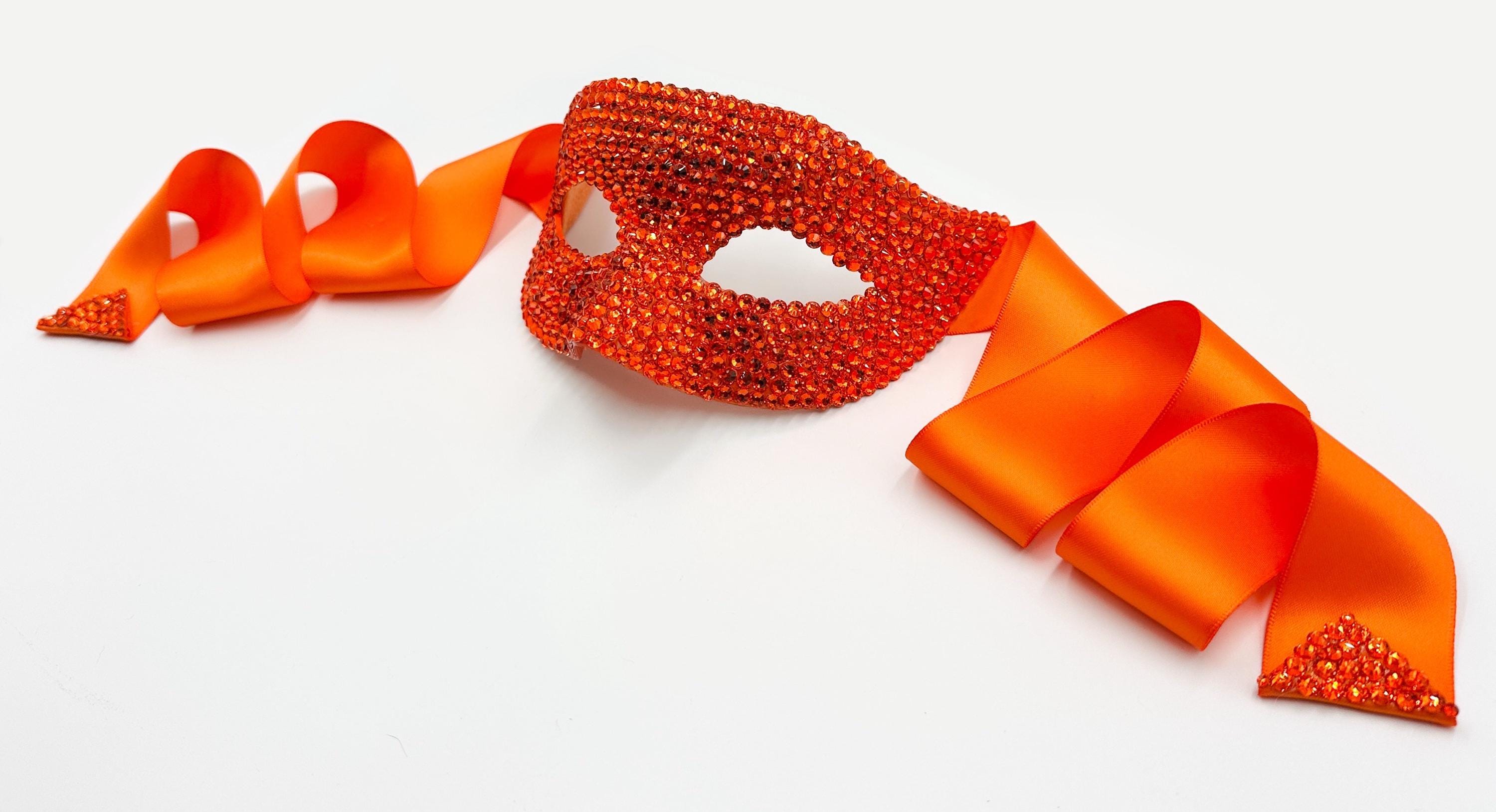 Orange POP! Swarovski Crystal Masquerade Mask - Etsy