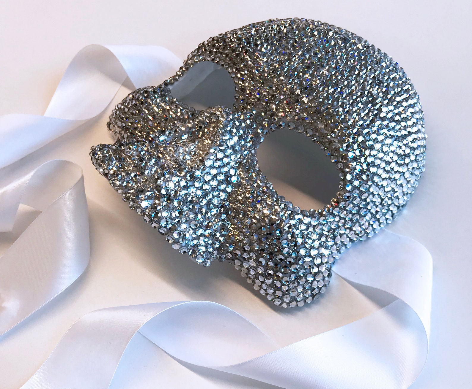 Crystal Skull Clear Rhinestone Masquerade Mask - Etsy