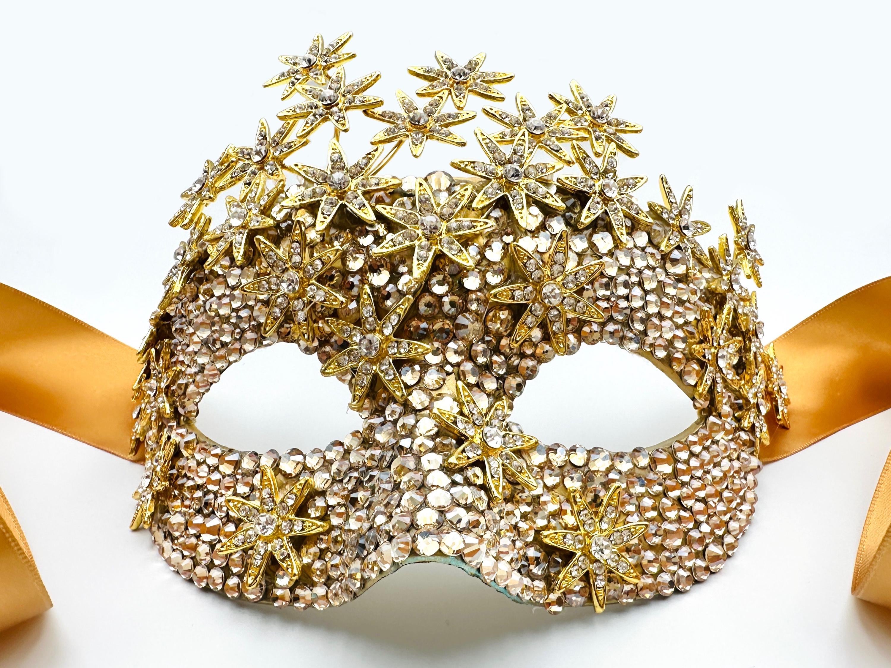 Twinkle Twinkle Little Stars Gold Swarovski Crystal Masquerade Mask - Etsy