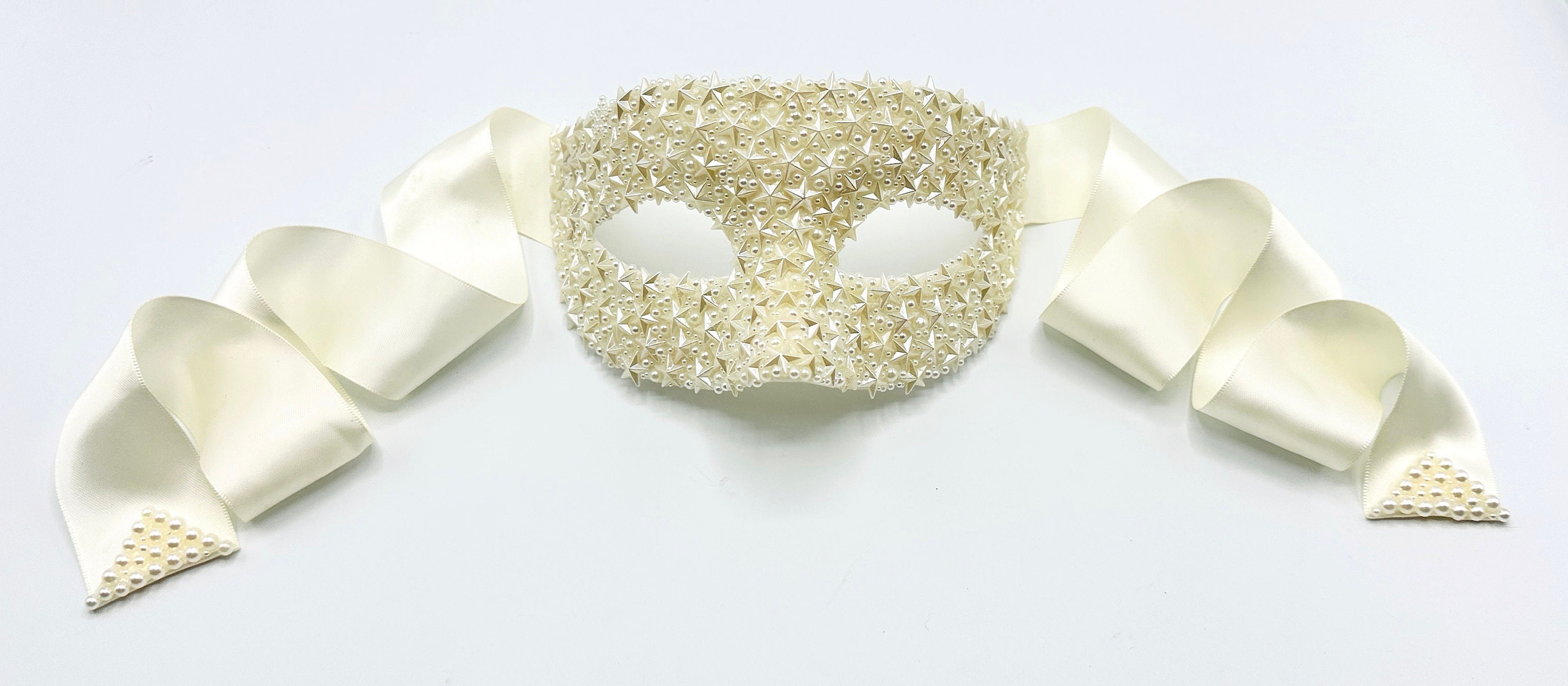 Starry Skies Ivory Pearls Masquerade Mask - Etsy