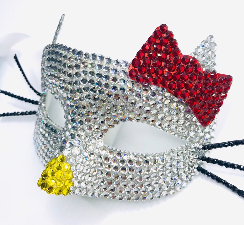 Kitty Face Swarovski Crystal Masquerade Mask (RED) - Etsy