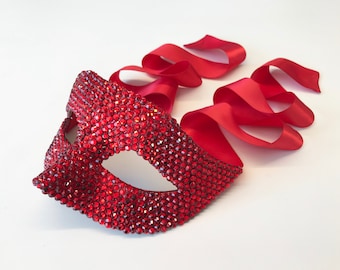 Ruby Masquerade Mask - Etsy