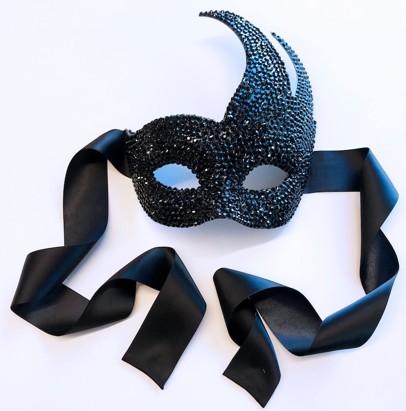 Onyx Flame Masquerade Mask - Etsy