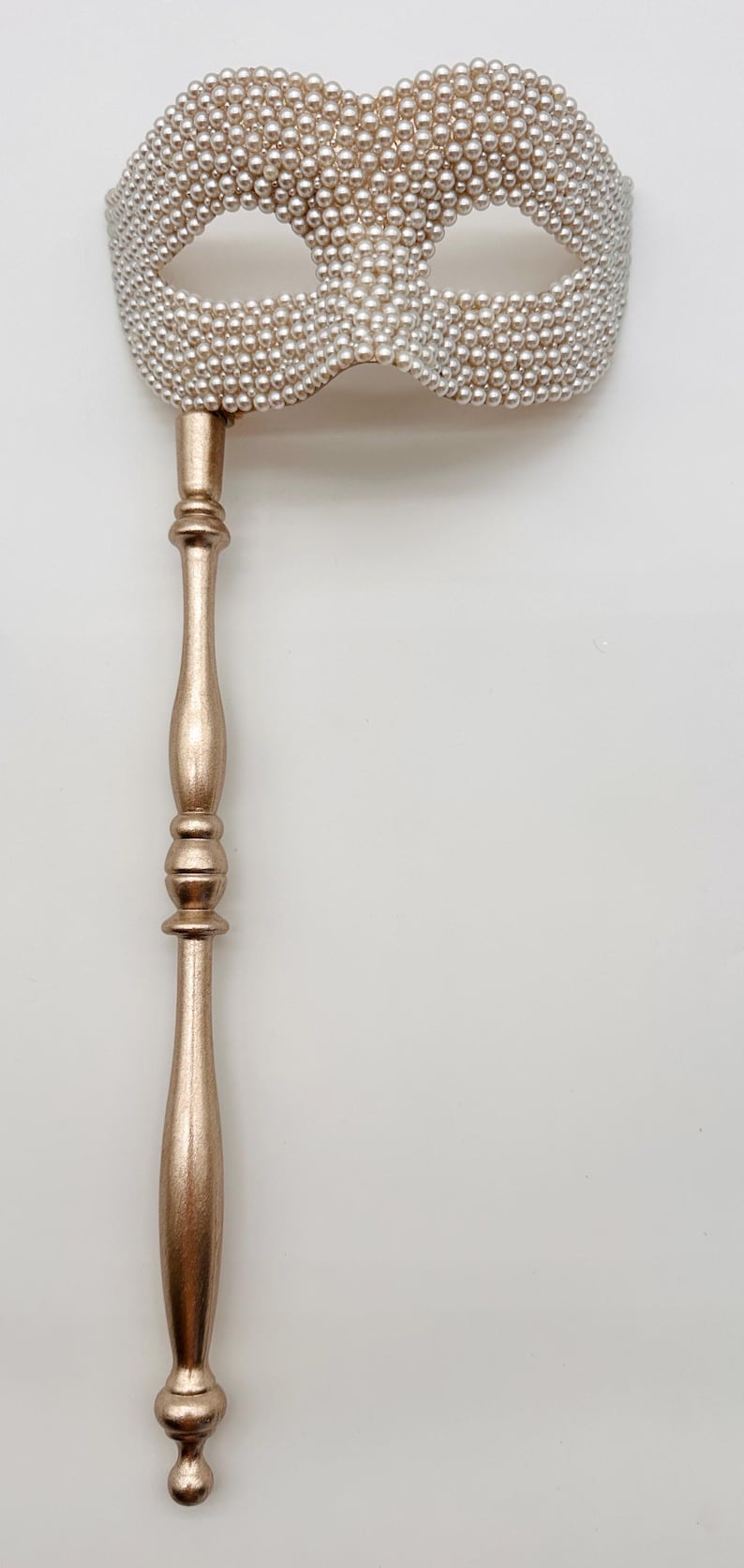 Pearls of Versailles Ivory & Gold Handled Masquerade Mask - Etsy
