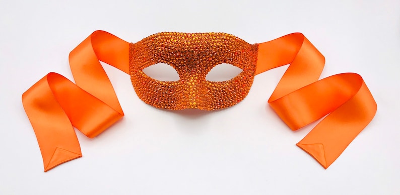 Orange POP Swarovski Crystal Masquerade Mask - Etsy