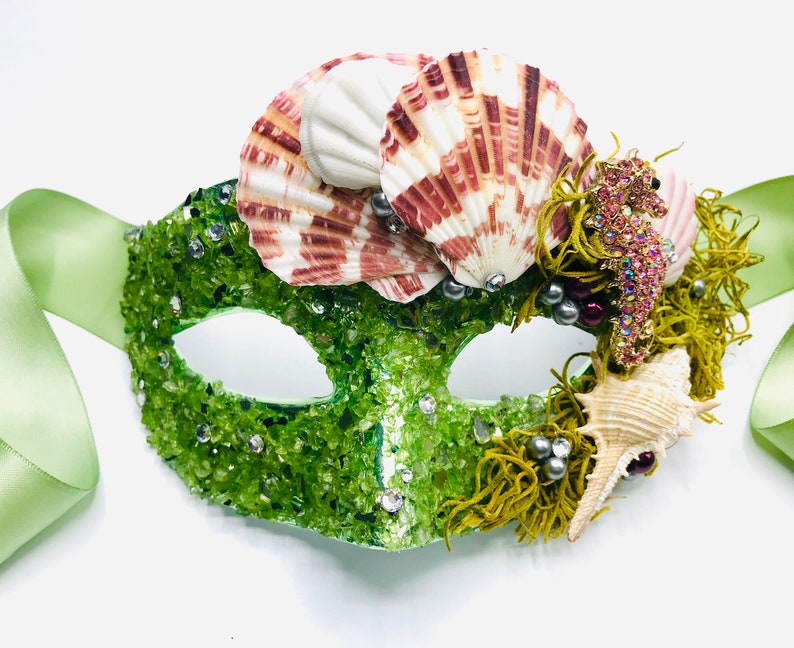 Ocean Green Sea Glass Masquerade Mask - Etsy