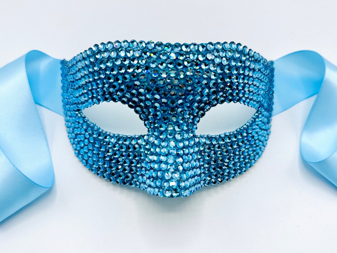 Cielo Ice Blue Crystal Masquerade Mask - Etsy