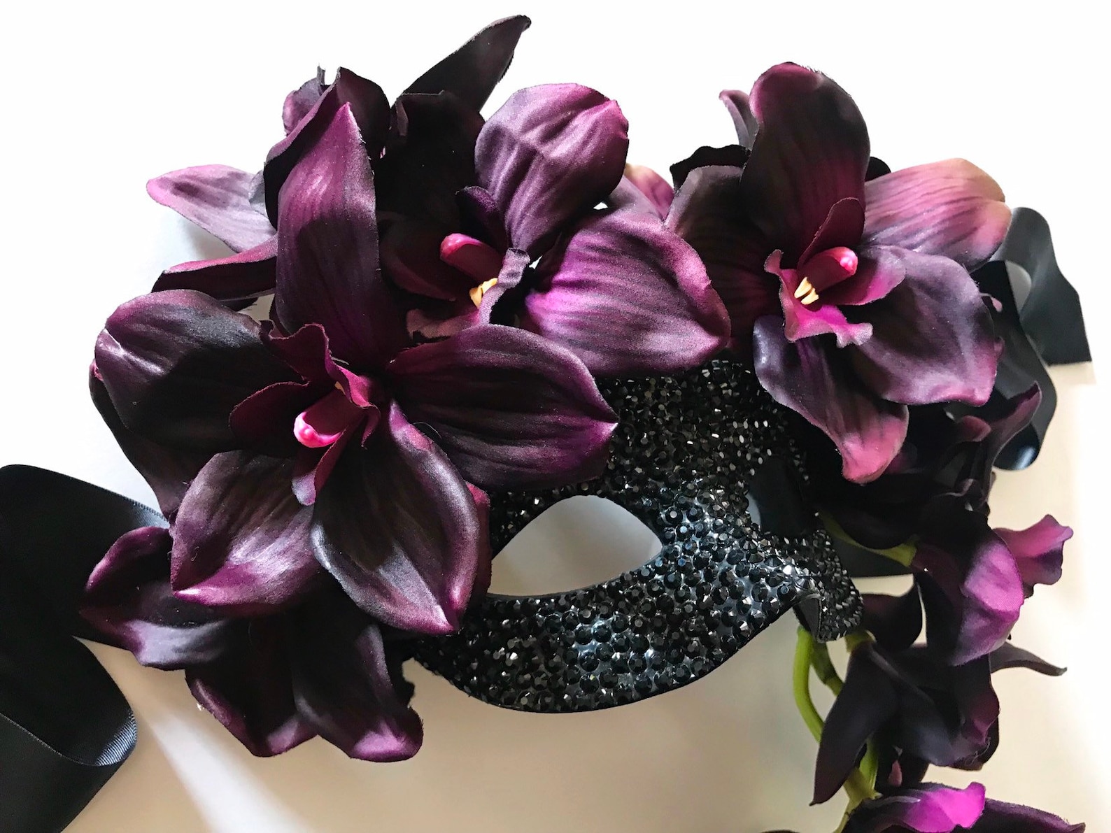 Orchid Darkness Asymmetric Cymbidium Orchids & Black Crystals ...