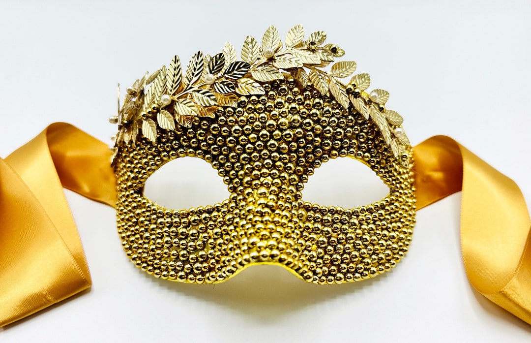 Golden Greek Pearls Masquerade Mask - Etsy