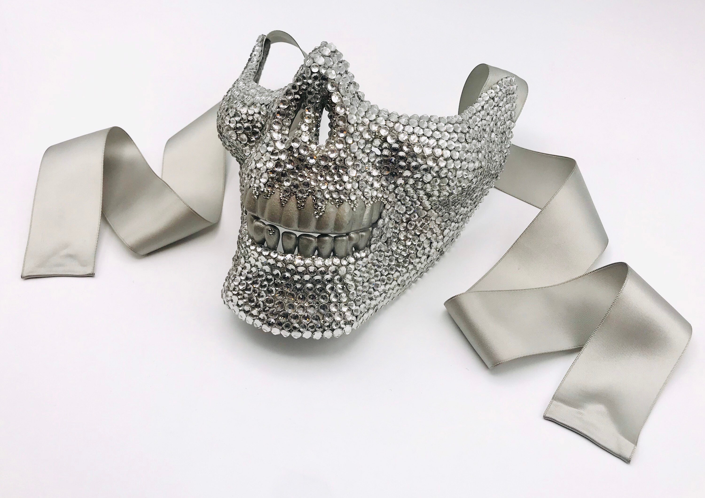 Treasure Island Clear Crystal Half Face Skull Masquerade Mask - Etsy