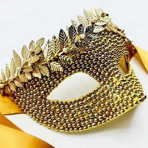 Golden Greek Pearls Masquerade Mask - Etsy