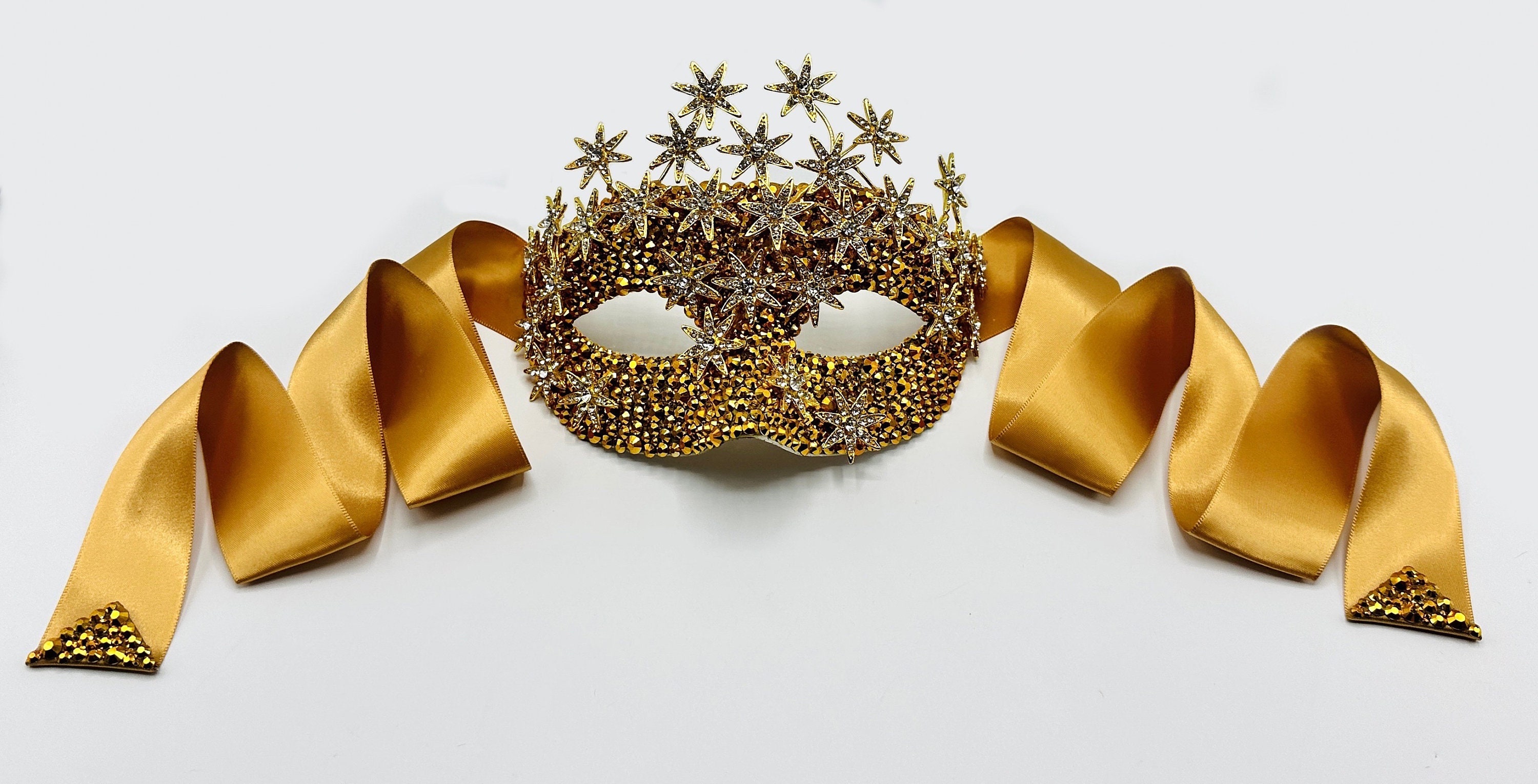Twinkle Twinkle Little Stars Golden Rhinestone Encrusted Masquerade ...